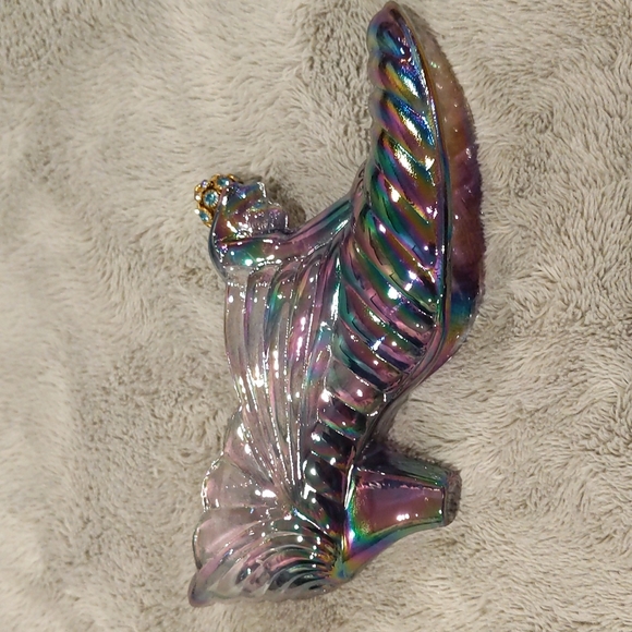 Fenton | Art | Beautiful Iridescent Fenton Glass Shoe With Rhinestone ...